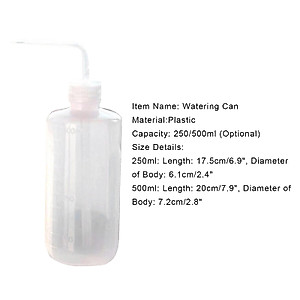 ulafbwur Wash Squirt Squeeze Bottle 250/500ml Curved Spout Plastic Watering Can Squirt Squeeze Spray Bottle for Home Office Sprinkling Can 250ml Bottle