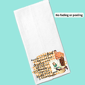 Wouldn't it be Great if we could put Ourselves in the Dryer Funny Vintage 1950's Housewife Pin-up Girl Waffle Weave Microfiber Towel Kitchen Linen Gift for Her BFF