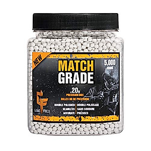 Game Face 20GPW5J 6mm Match Grade .20-Gram 6mm White Airsoft BBs (5000-Count)