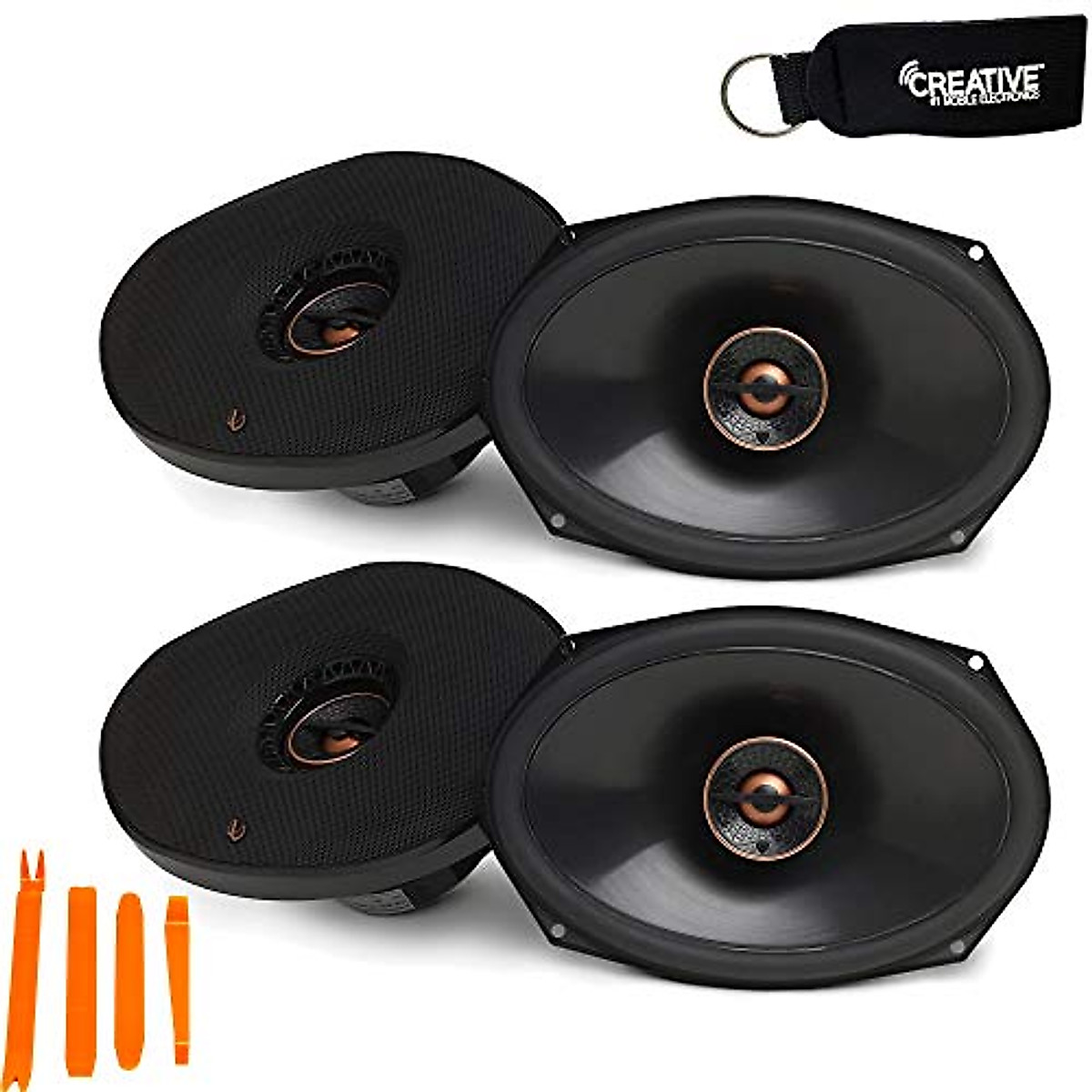 Infinity - Two Pairs of REF-9632IX Reference 6x9 Inch Two-Way car Audio Speakers