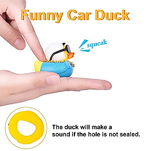 MuMyer Car Rubber Dashboard Duck Unique Duck Car Decoration Duck Car Ornament Accessories with Swim Ring Necklace and Sunglasses