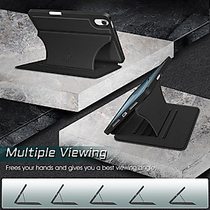 Fintie Magnetic Case for iPad Mini 7 (A17 Pro) 2024 / iPad Mini 6 2021 - Multiple Angle Shockproof Rugged Stand Case, Soft TPU Back Cover for iPad Mini 7th/6th Generation 8.3 Inch, Black