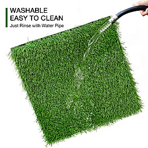 XLX TURF 6 Pack Artificial Grass Square Mats, 12"x12" Green Fake Grass Turf Tiles Table Decor Placemats Party, Patio, DIY Crafts