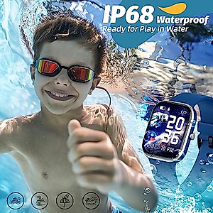 YOUSOKU Smart Watch for Kids, Fitness Tracker Watch with 19 Sport Modes, Pedometers, Sleep Mode, IP68 Waterproof, Kids Smart Watch, Great Gift for Boys Girls Teens 6-14 Compatible with Android iOS…