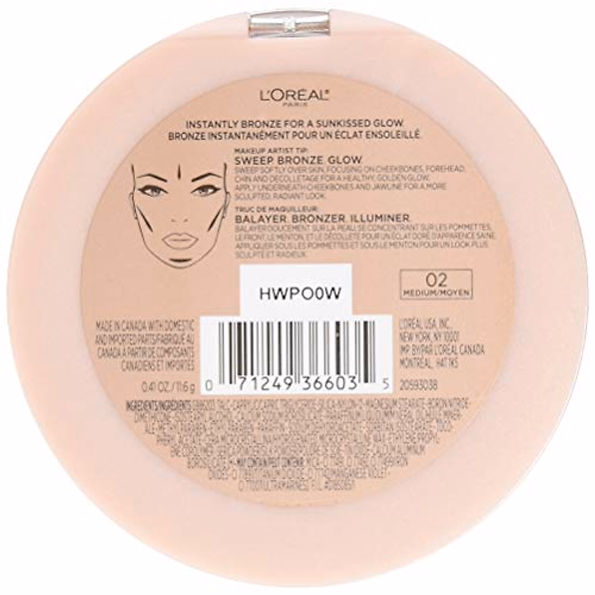 L'Oreal Paris Cosmetics True Match Lumi Bronze It Bronzer For Face And Body, Medium, 0.41 Fluid Ounce