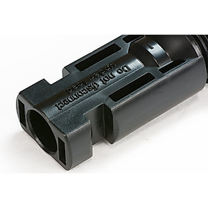 Temco 1 Pair 2.5 ft Solar Panel Extension Black Connector Male Female 10 AWG Gauge PV Cable Wire