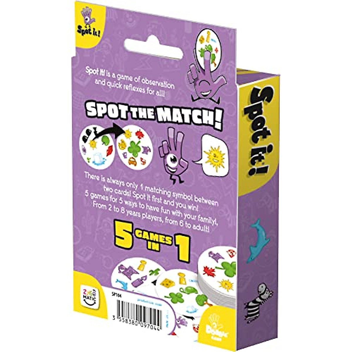Zygomatic Spot It! Classic Card Game (Pocket Edition) | Matching Game | Fun Kids Game for Family Game Night | Travel Game | Great Kids Gift | Ages 6+ | 2-8 Players | Avg. Playtime 15 Mins | Made