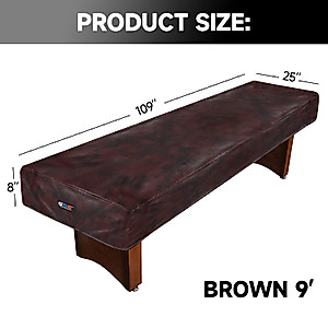 GSE Games & Sports Expert 9' Heavy-Duty Leatherette Shuffleboard Table Cover for Shuffleboard Table Accessories (Brown)