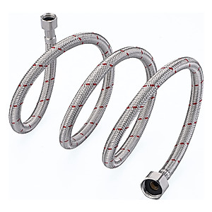 sumerain 48 Inch Length Faucet Flexible Hose 1/2-inch FIP x 3/8-inch Compression Braided Stainless Steel Supply Lines for Bathroom Faucet, Pack of 2