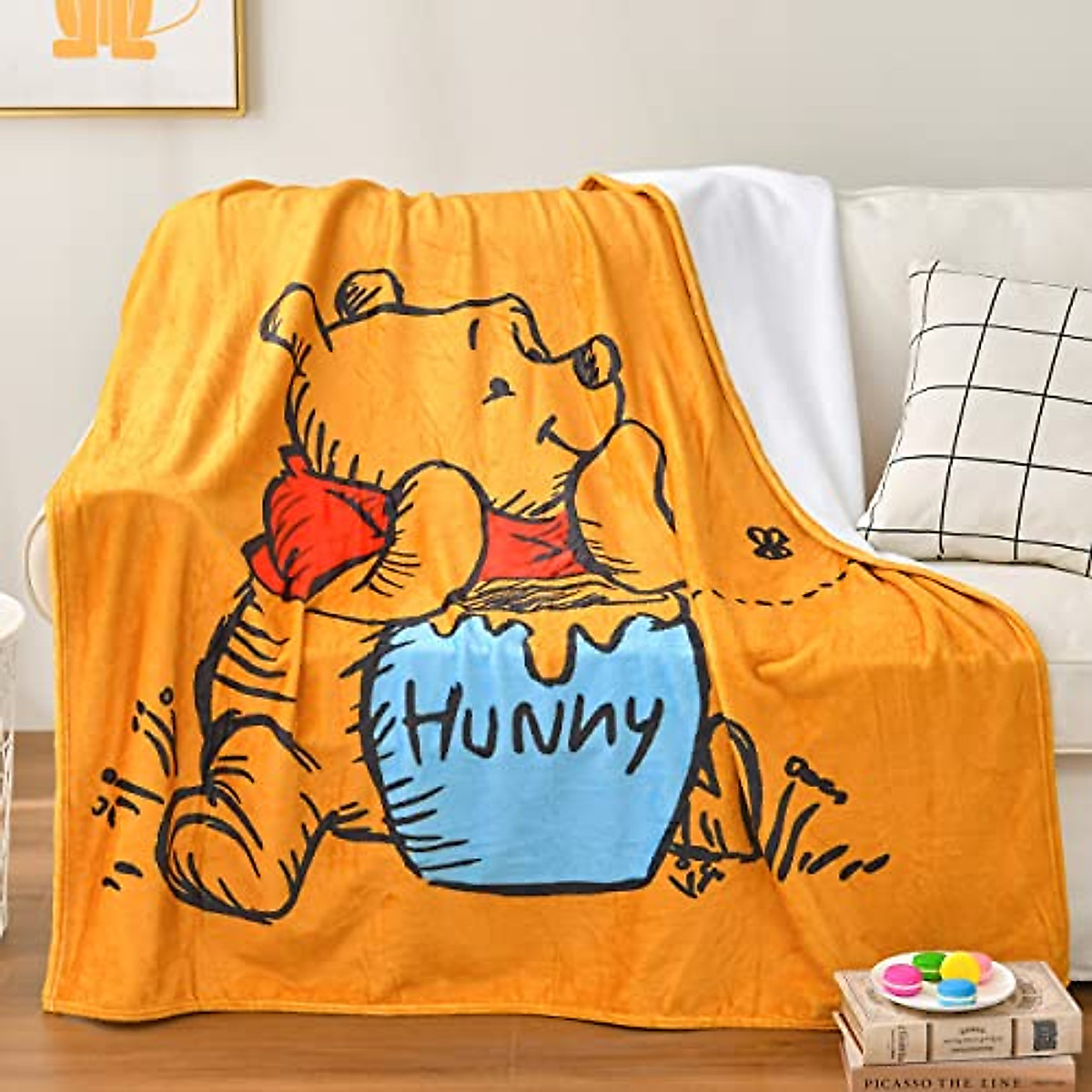 Yotsuba Nakano Cute Bear Snuggly Blanket 60 X 50 in, Flannel Blanket Fluffy Cozy Fuzzy Throws Non-Shedding for Nap Bed Sofa Couch Home Decor