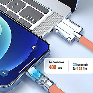 SoutinPro C USB Cable – 120W Extra Thick Data Transferring and Charging Cable for Smartphone and Tablet – Zinc Alloy and Silicone Phone Charger Type C Cable and Quick Transferring – For Samsung Galaxy