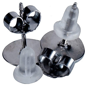 .40 S&W Palladium Plated Stud Earrings with Swarovski Crystals- Clear (One Pair from Those Shown in Photos)