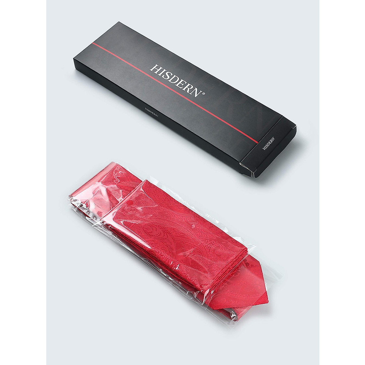 HISDERN Pink Polka Dot Mens Tie and Pocket Square Set Woven Cool Silk Necktie Handkerchief for Men Business Work