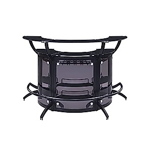 Coaster Furniture Modern Contemporary 3pc Curved Home Bar 61.75" Black ‎182135-S3