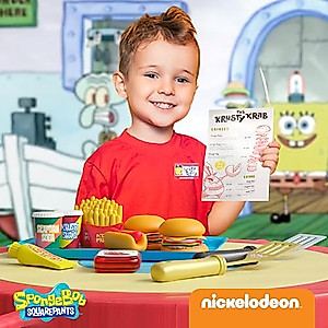 Lollipop Spongebob Kids Kitchen Playset - Interactive Play Food with 2 Krabby Patty Burgers, Seafoam Shake, Kelp Fries, Spongebob Toys Kitchen Set for Kids Ages 3-5