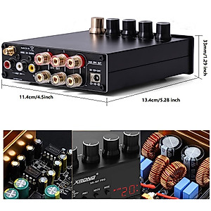 XRONG Bluetooth 5.1 Power Amplifier 100Wx2+100W Stereo HiFi 2.1 CH Digital Sound Amplificador 24Bit/192kHz Class D Amp USB DAC, Support Subwoofer & with Remote