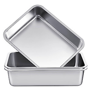 Tiangrid Stainless Steel Commercial Bus Tubs Box Tote Box Dishwashing Tubs, Utility Tub, Meat Prep Tub (2, 13 L)
