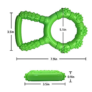 KITIVIALA Tug of War Dog Toy, Interactive Dog Pull Toys, Adult and Puppy Teething Toy, Tough Chew Toy for Small Medium Large Dogs, Rubber, Lightweight, Comfortable Grip (Green)