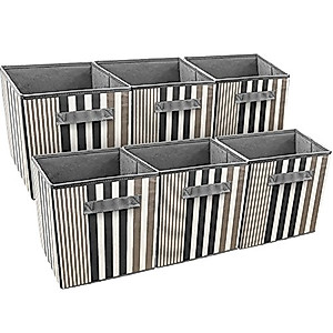 Sorbus® Foldable Storage Cube Basket Bin, Vertical Stripe Line Pattern
