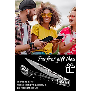 Personalized Pocket Knife - Ideal Father's & Mother's Day Gift - Custom Knives - Customized Gifts for Men - Unique Knife for Him & Her - Cool Engraved Present for Dad Husband Boyfriend - Best Gift for Birthday 806 PS 1