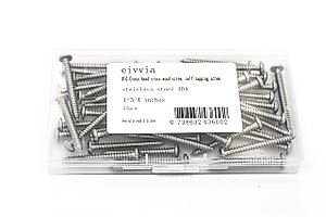 50pcs #10 X 1-3/4" Stainless Steel Cross Head Cross Wood Screw, 18-8 (304) Stainless Steel Screw, self-Tapping Screw.