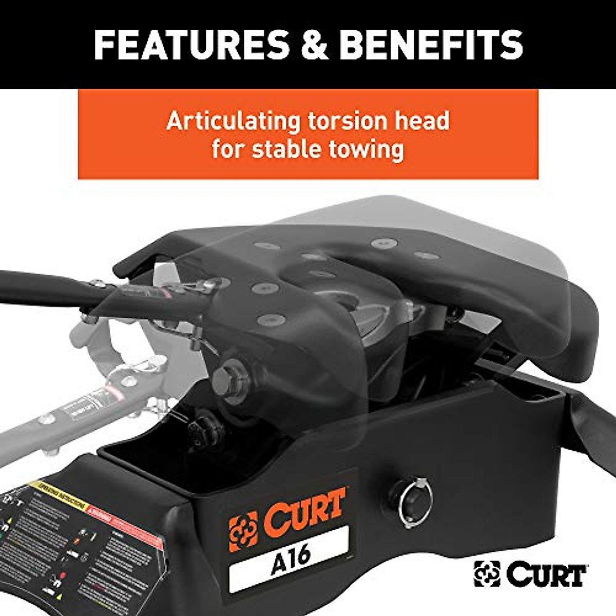 CURT 16120 A16 5th Wheel Hitch, 16,000 lbs