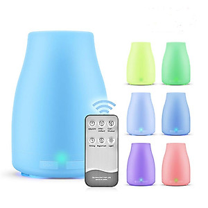 XINGFENSIFNE 300ml Cool Mist Humidifiers for Bedroom With 7 LED Night Light, Ultrasonic Aromatherapy Diffuser with Remote Control Whisper-Quiet Operation,Auto Shut-Off and Timer(3.9 x 6.3 inch)