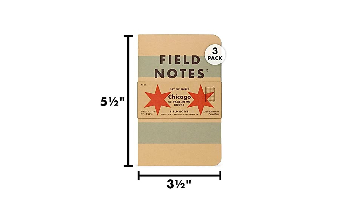 Field Notes Chicago 3-Pack Graph Paper Notebooks - Pocket Size