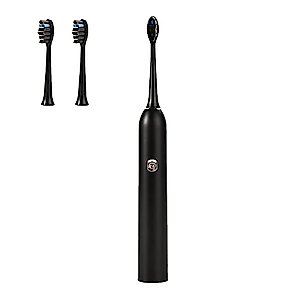 COOSKIN Sonic Electric Toothbrush Rechargeable 5 Modes with Build in 2 Mins Timer, 2 Soft Bristles Brush Heads, Clean Whitening 4 Hours Charge for 60 Days Use (Black)
