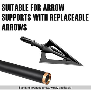 Hunting Broadheads (Pack of 5), 100 Grain Fixed 3 Blades Archery Arrow Tips with Standard Screw-in Head, Crossbow Compound Recurve Bow Arrowhead (Black)