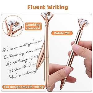 Aibocn Rose Gold Desk Accessories, Office Supplies, Acrylic Stapler, Staple Remover, Tape Holder, Pen 1000pcs Staples, Diamond Pen, Phone Scissors, Binder Clips, Ruler,Transparent Glue