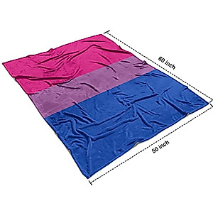 Bisexual Pride Flag Throw Blanket for Kids and Adults Soft Warm Cozy Flannel Blanket for Couch Sofa Bed Camping Travel Home Decor 50" X 60"