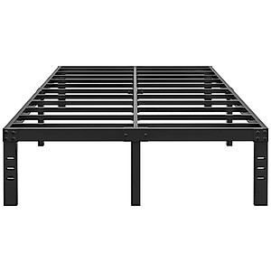 FSCHOS 12 Inch Metal Platform King Size No Box Spring Needed, Heavy Duty Bed Frame Easy Assembly, Noise Free, Black