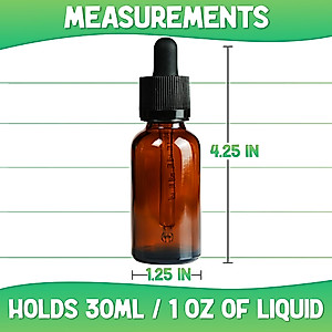 XPRS Nutra Empty 1 Ounce Glass Tincture Bottles With Dropper - 30 mL Glass Bottle With Dropper - Premium Small Bottles for Liquids Ideal as Droppers for Oils (Amber, 24 Count (Pack of 1))