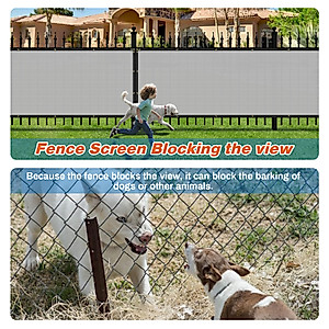 TANG Privacy Fence Screen Light Gray 6'x19'10" Heavy Duty Commercial Windscreen Residential Fence Netting Fence Cover 88% Privacy Blockage with Excellent Airflow 3 Years Warranty