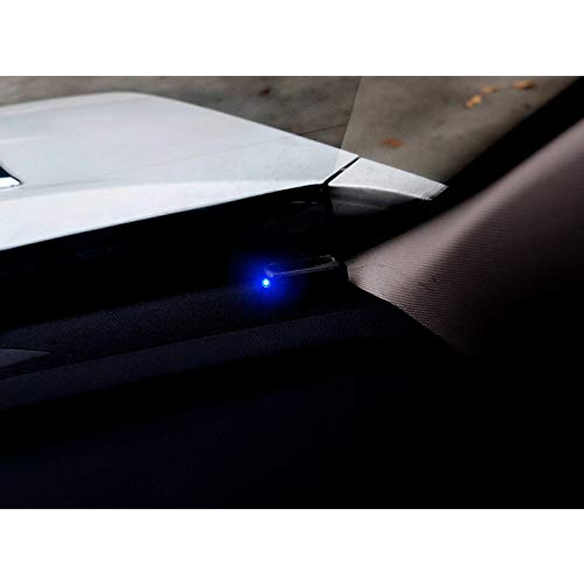 HUWUFUN 2pcs Car Solar Power Alarm Warning System Anti-Theft LED Flashing Security Light Fake Lamp Flash Blinking Lamp with USB Port(Blue+Red)