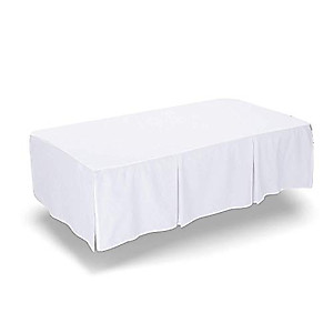 TILLYOU Crib Bed Skirt White Pleated for Baby Boys Girls, 100% Natural Soft Dust Ruffle, Standard Nursery Bedding Toddler Bedskirt Solid, 14" Drop