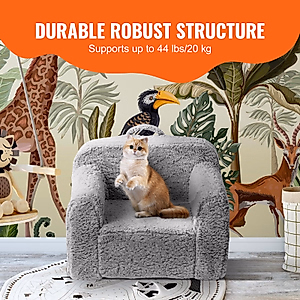 VEVOR Kids Armchair, Kids Sofa with High-Density 25D Sponge, Snuggly-Soft Toddler Chair, Sherpa Fabric Reading Couch for Bedroom and Playroom