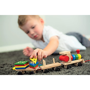 LMC Products Variety Pack of 6 Wooden Toys - Toys for Toddlers 3 Year Old & Up, Stacking & Lacing Toys, Fine Motor Skills Toys, Bead Maze, Educational Shape Puzzle