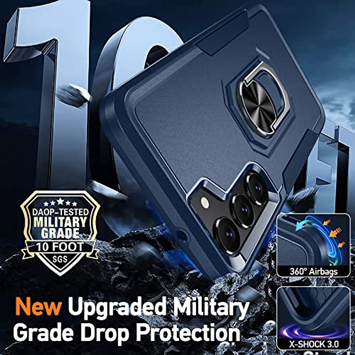 Oneagle for Samsung Galaxy S23+ Plus Case[6 in 1], Samsung S23+ Plus Shockproof Phone Case 5G with [360° Rotatable Kickstand Ring][2X Lens Protectors & 2X Screen Protectors] 6.6 inch