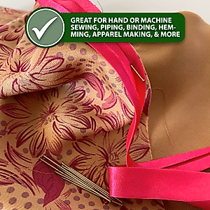 Mandala Crafts Double Fold Bias Tape for Sewing, Seaming, Binding, Hemming, Piping, Quilting, 1/2 Inch 55 Yards, Black