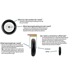 HORSESHOE New Commercial Solid 13x5.00-6 Flat Free Smooth Tire on Steel Wheel for Riding Lawn Mower (Deck 36"-68") Garden Tractor - Center hub 3.25"-5.9" - Bore ID 5/8" 135006 (2)