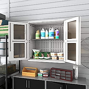 HOMSPARK Bathroom Wall Cabinet, Multifunctional Medicine Cabinet with Shelf, Wall Mounted Storage Cabinet for Bathroom, Laundry Room, Kitchen, Garage