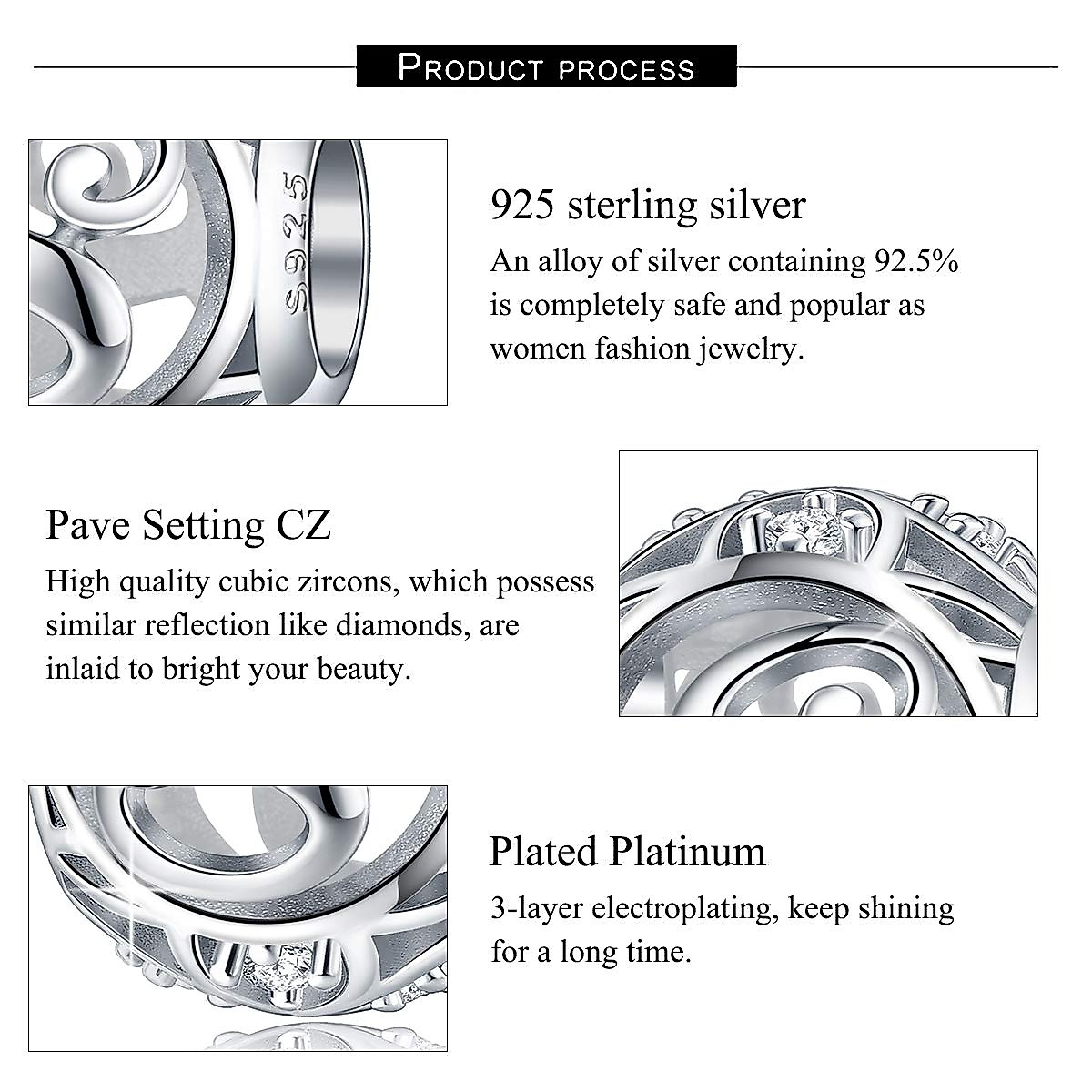 FOREVER QUEEN Letter Charm Initial A-Z Alphabet Charm Dangle Charm for Bracelet Necklace, 925 Sterling Silver CZ Beads Charm Personalized Jewelry Gift for Men Women Girls Birthday Valentine’s Day (S)