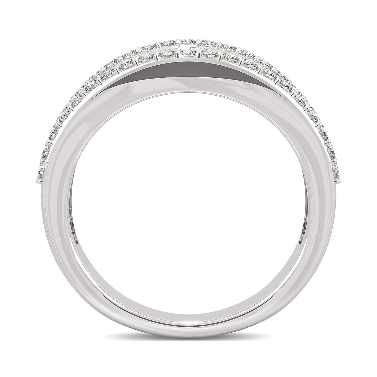 Charles & Colvard 14K White Gold Moissanite 4.5mm Round Fashion Ring-size 10 1.53cttw DEW