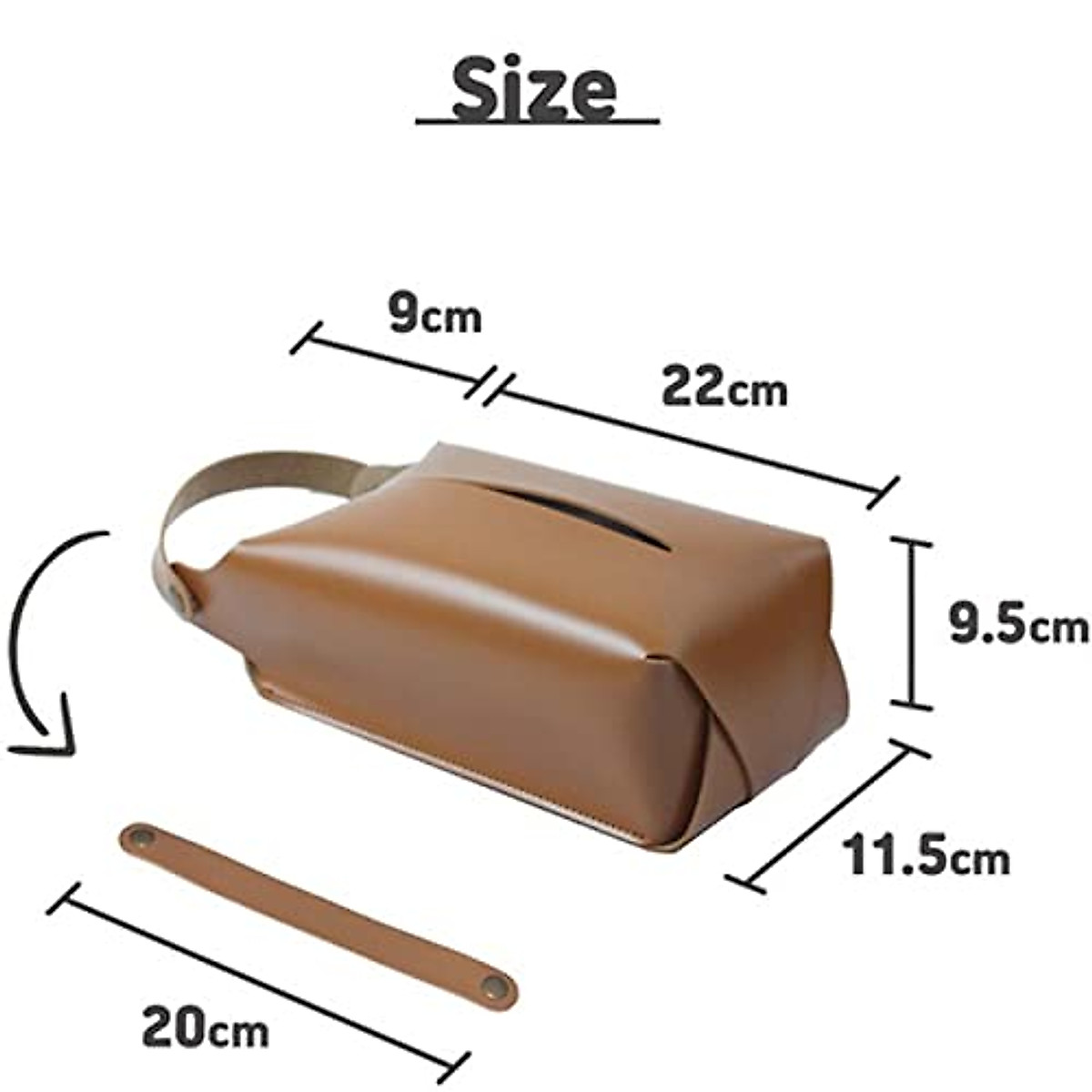 BAWHO Exquisite Car Tissue Box Cover Rectangular Napkin Box Facial Tissue Boxes Wipe Dispenser Hanging Tissue Holder/Brown