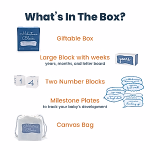 Baby Monthly Milestone Blocks Gender Neutral for Baby Boy and Girl Age Blocks for Photo Props Baby Milestone Blocks with Baby Milestone Board