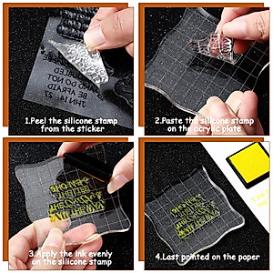 4 Sheets Stamps for Crafting Bible Verse Clear Stamps Set Acrylic Making Christian Scrapbooking Stamp Rubber 2 Pieces Blocks Tools with Grid Lines for DIY Scrapbooking Making(Classic Style)