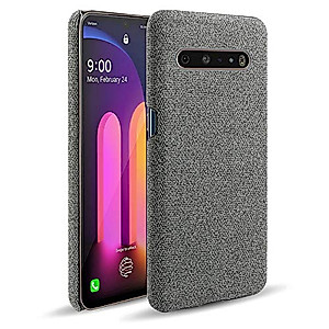 Grandcase LG V60 ThinQ 5G Case,Ultra-Thin Felt Cloth Anti-Fingerprint Shock Absorber Protective Cover for LG V60 ThinQ 5G 6.8" -Dark Grey