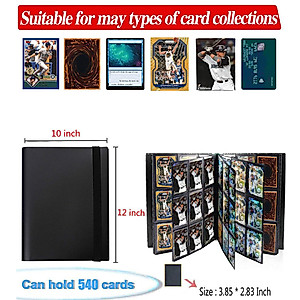 PKMLIFE Trading Card Binder Holder, 9 Pockets Album Sleeves for Baseball Yugioh MTG Cards, Collectable Sports Card Binder Storage Protection, 20 Pages Put up to 360 Cards (Black)